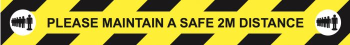 Please maintain a safe 2M distance 150 x 1000mm | Reece Safety