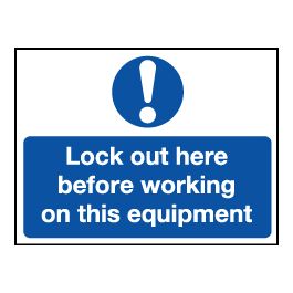 Lock out here Safety Lockout Labels | Reece Safety