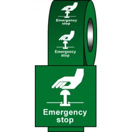 Safety Labels - Green Emergency Stop | Reece Safety