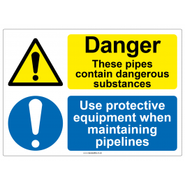 "Danger, Pipes contain dangerous substances" Safety Sign | Reece Safety
