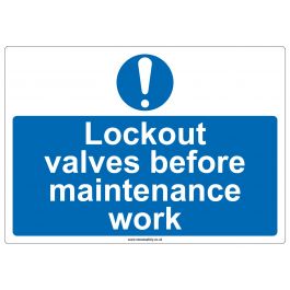 "Lockout valves..." Safety Sign | Reece Safety
