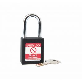 BLACK Steel Shackle safety padlock keyed differently | Reece Safety