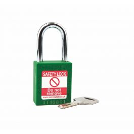 GREEN Steel Shackle safety padlock keyed differently | Reece Safety