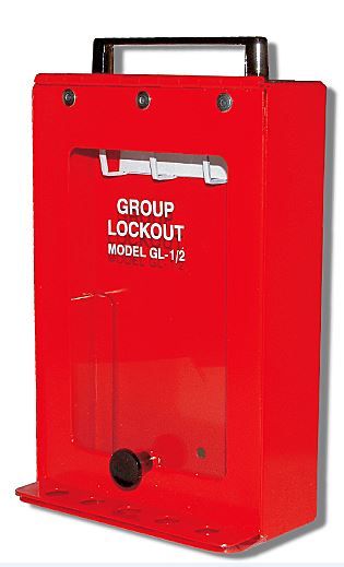 Steel Wall mounted or Portable Group Lockout Box - 4 hook | Reece Safety