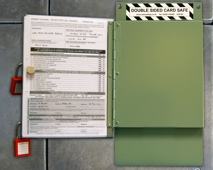 Card Safe - hinged for double side viewing | Reece Safety