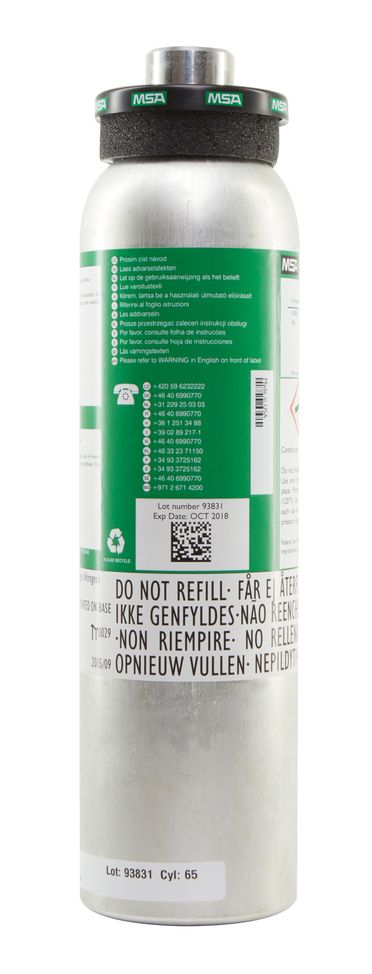 Calibration Gas Cylinder (58L), 1.45% CH4, 20 H2S, 60 CO, 15% O2 ...
