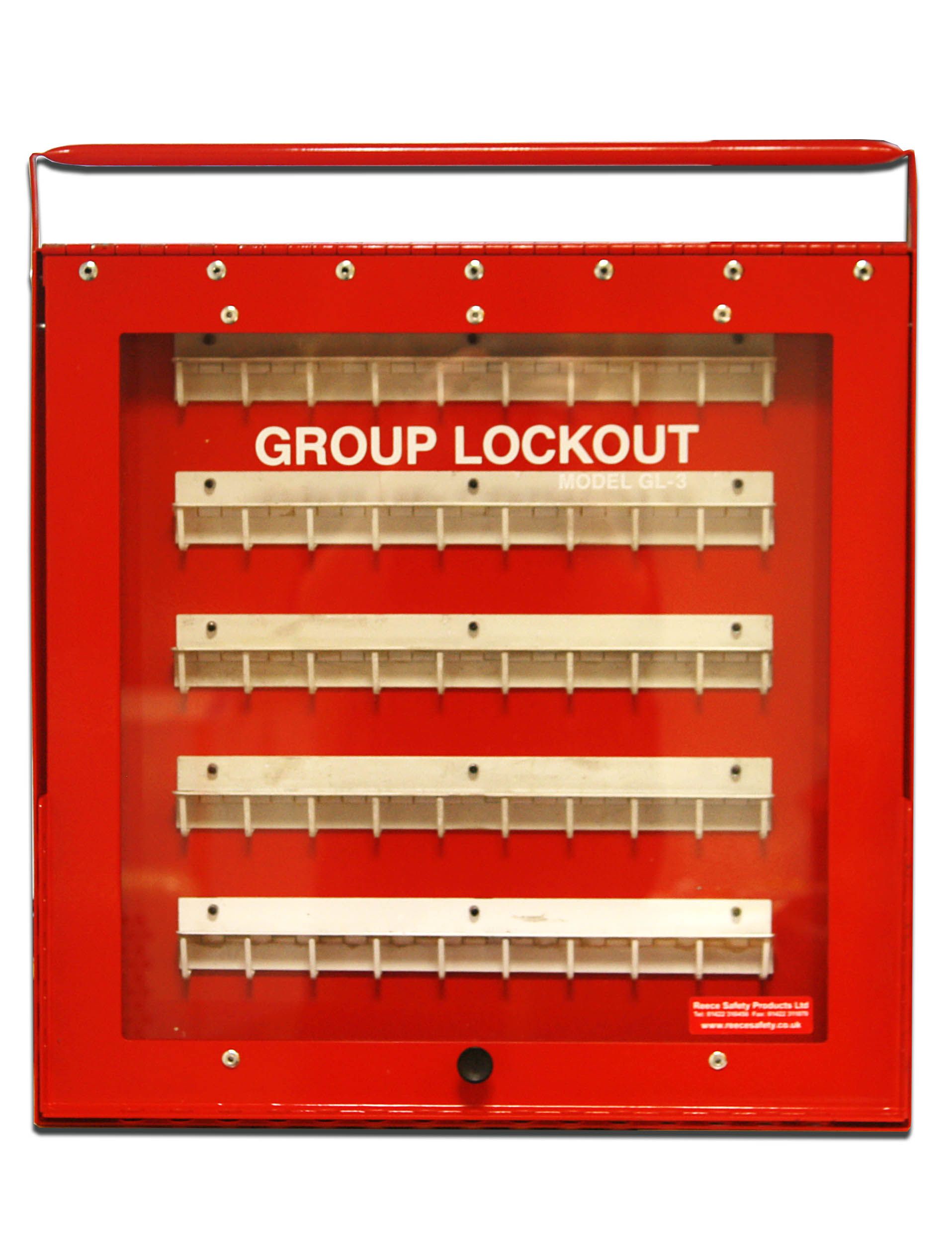 50 hook Red Steel Mounted or Portable Group Lockout Box | Reece Safety