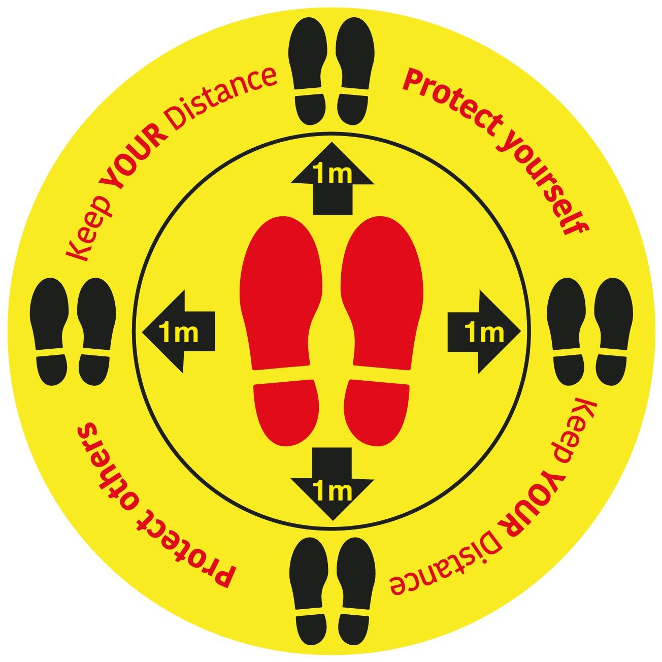 Keep your distance -protect yourselves 450mm Dia | Reece Safety