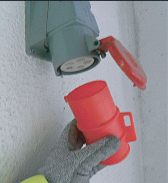 Lockout for use on 230v 63A pin and sleeve Sockets BLUE | Reece Safety