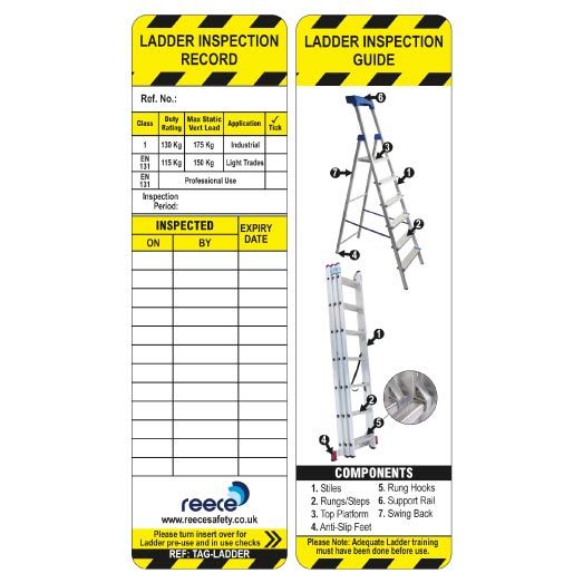 Ladder Tags & Inserts | Reece Safety