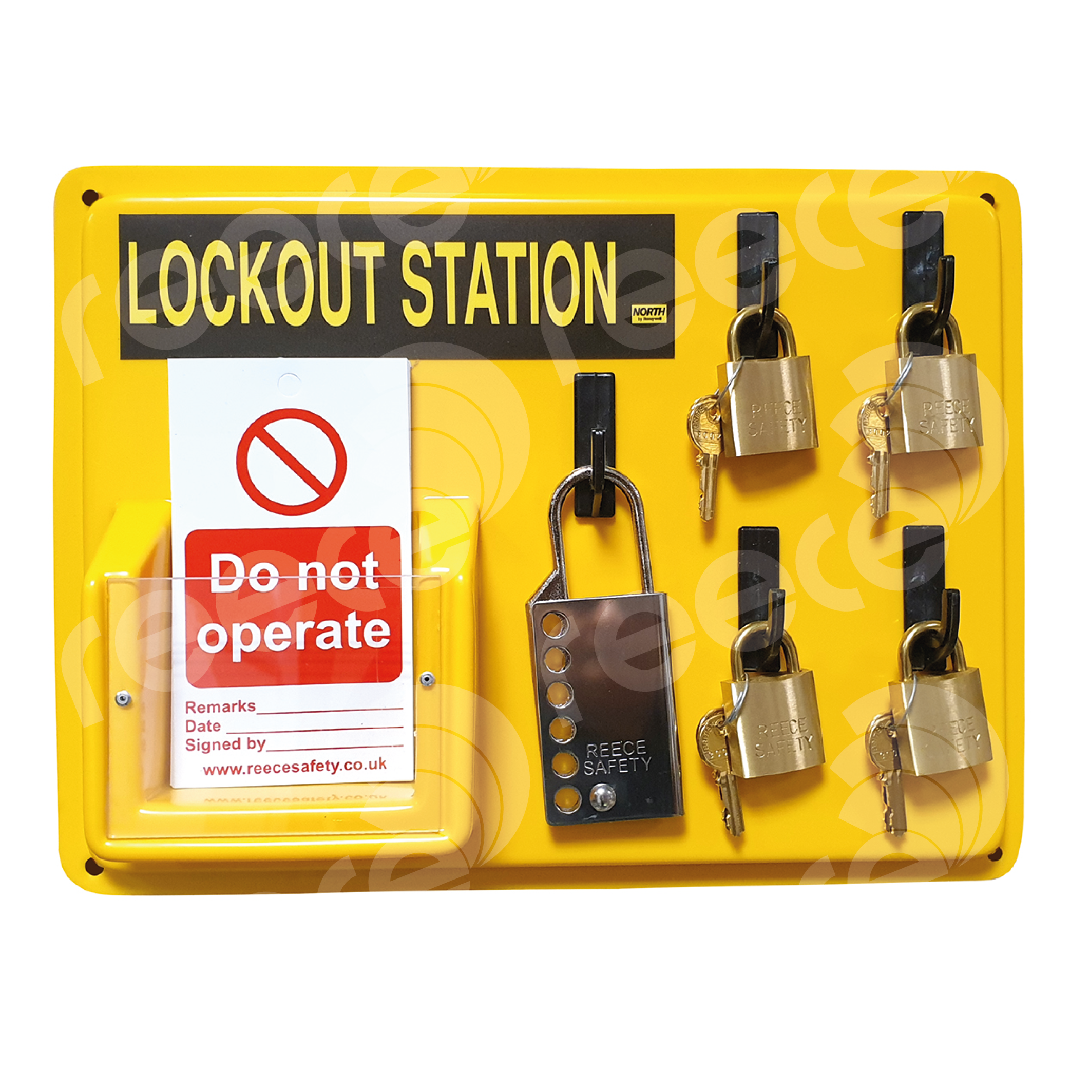 4 brass padlock Lockout Station (station only) | Reece Safety