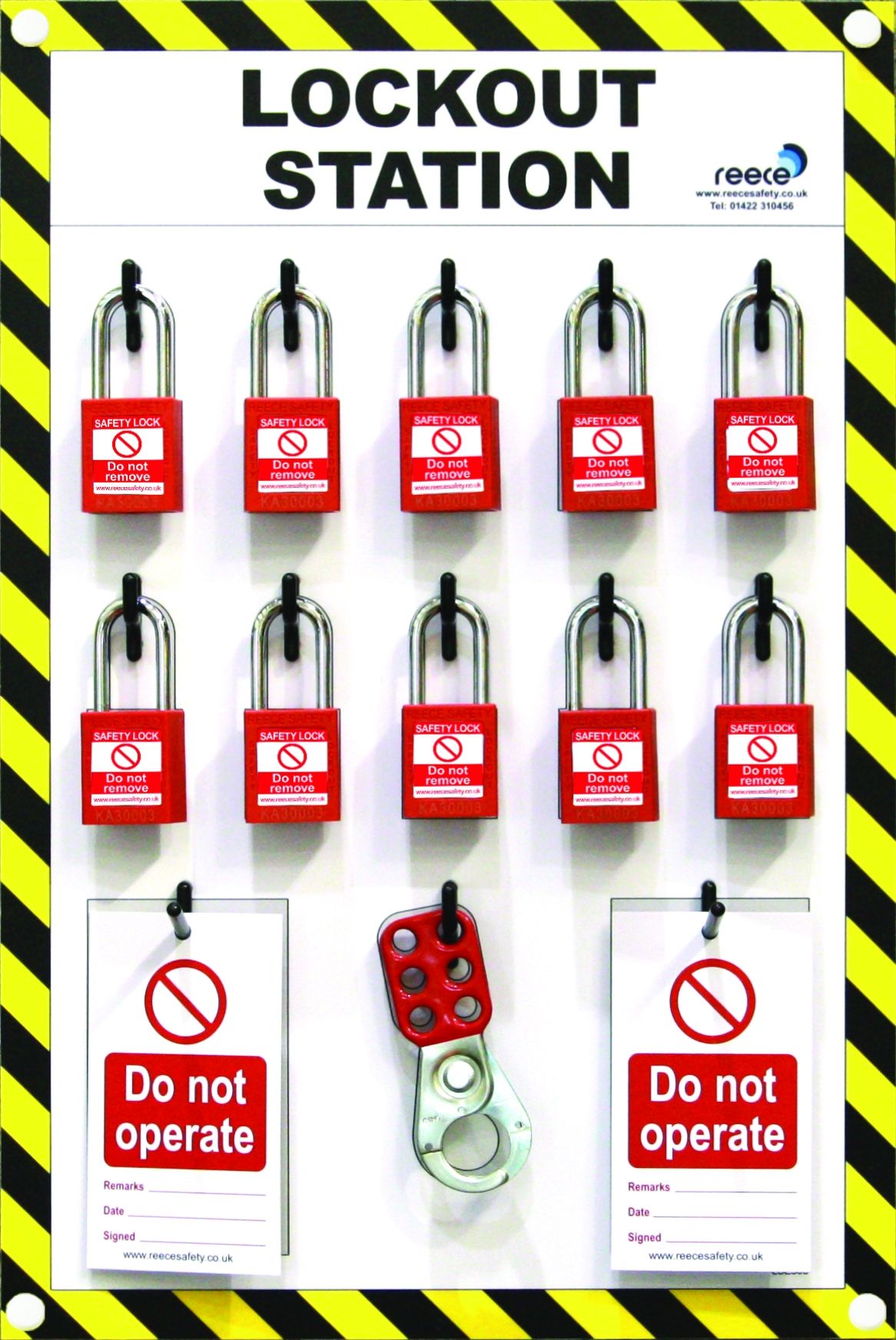 10 Lock Lockout Station With Contents | Reece Safety | Reece Safety