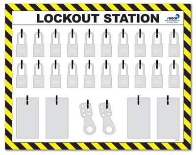 20 Lock Plastic Lockout Station Only | Reece Safety | Reece Safety