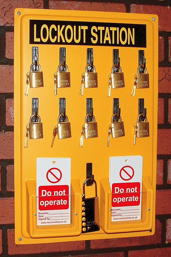 10 brass padlock Lockout Station (with contents) | Reece Safety