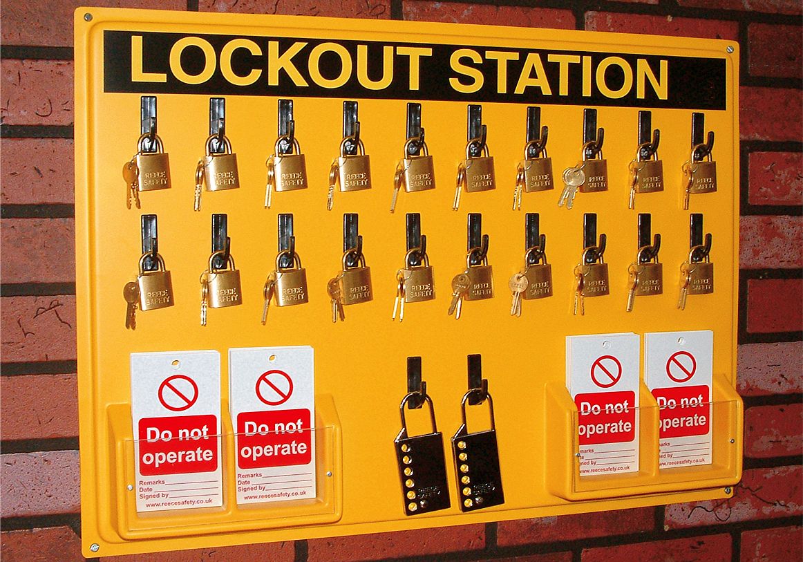 20 brass padlock Lockout Station (with contents) | Reece Safety