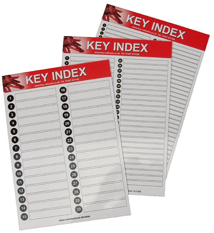 Dry-wipe 125 Key Index cards | Reece Safety