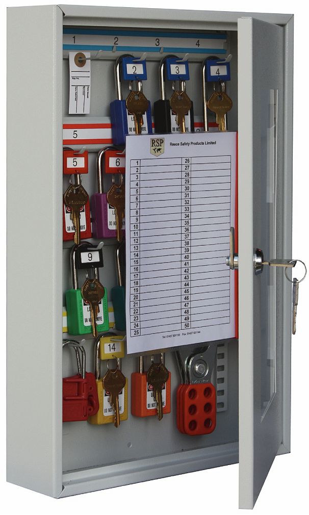 Padlock view cabinet to hold 16 padlocks - Padlock cam | Reece Safety