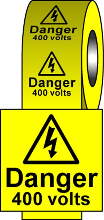 Safety Labels - 400 Volts | Reece Safety