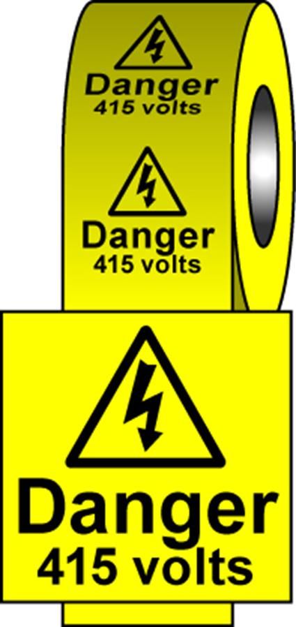Safety Labels - 415 Volts | Reece Safety