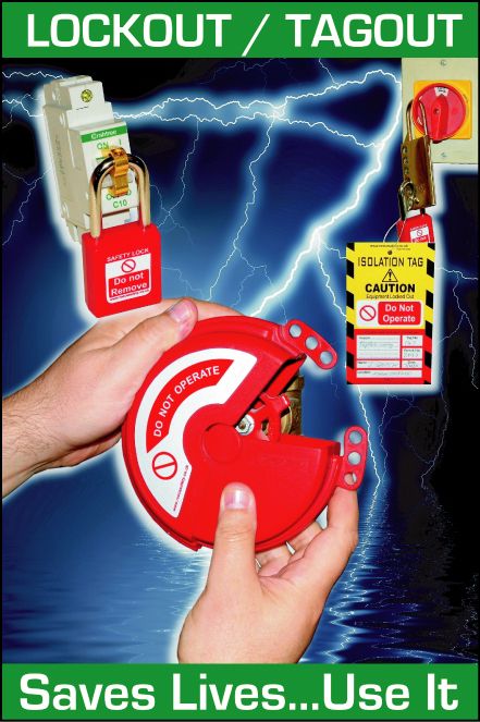 Saves Lives... Use it Lockout/Tagout Safety Posters | Reece Safety