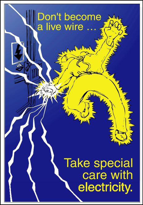 electricity warning poster