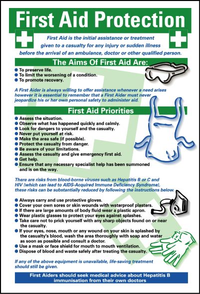 General Awareness Safety Posters - 'First Aid Protection' | Reece Safety