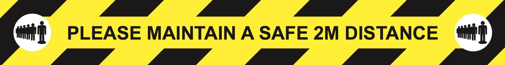 Please maintain a safe 2M distance 150 x 1000mm | Reece Safety