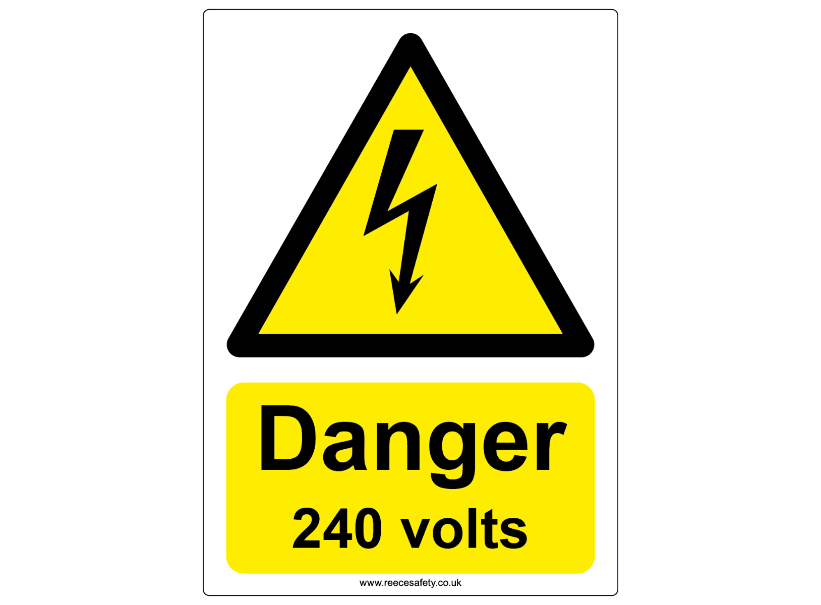 "Danger, 240 volts" Safety Sign | Reece Safety