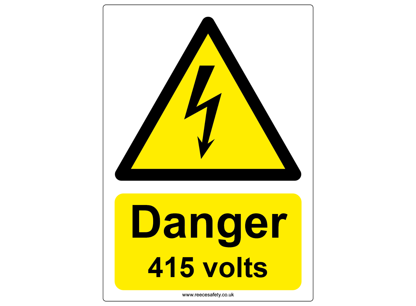 "Danger, 415 volts" Safety Sign | Reece Safety