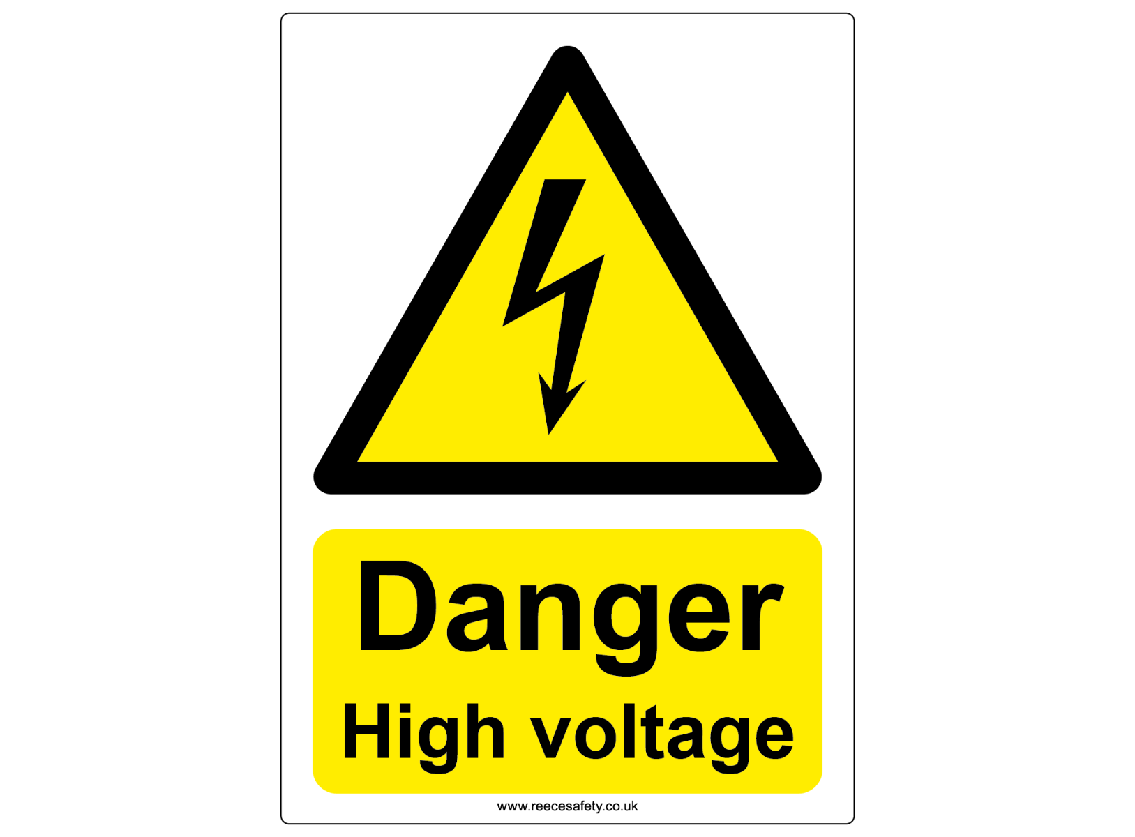 "Yellow Danger, High Voltage" Safety Sign | Reece Safety