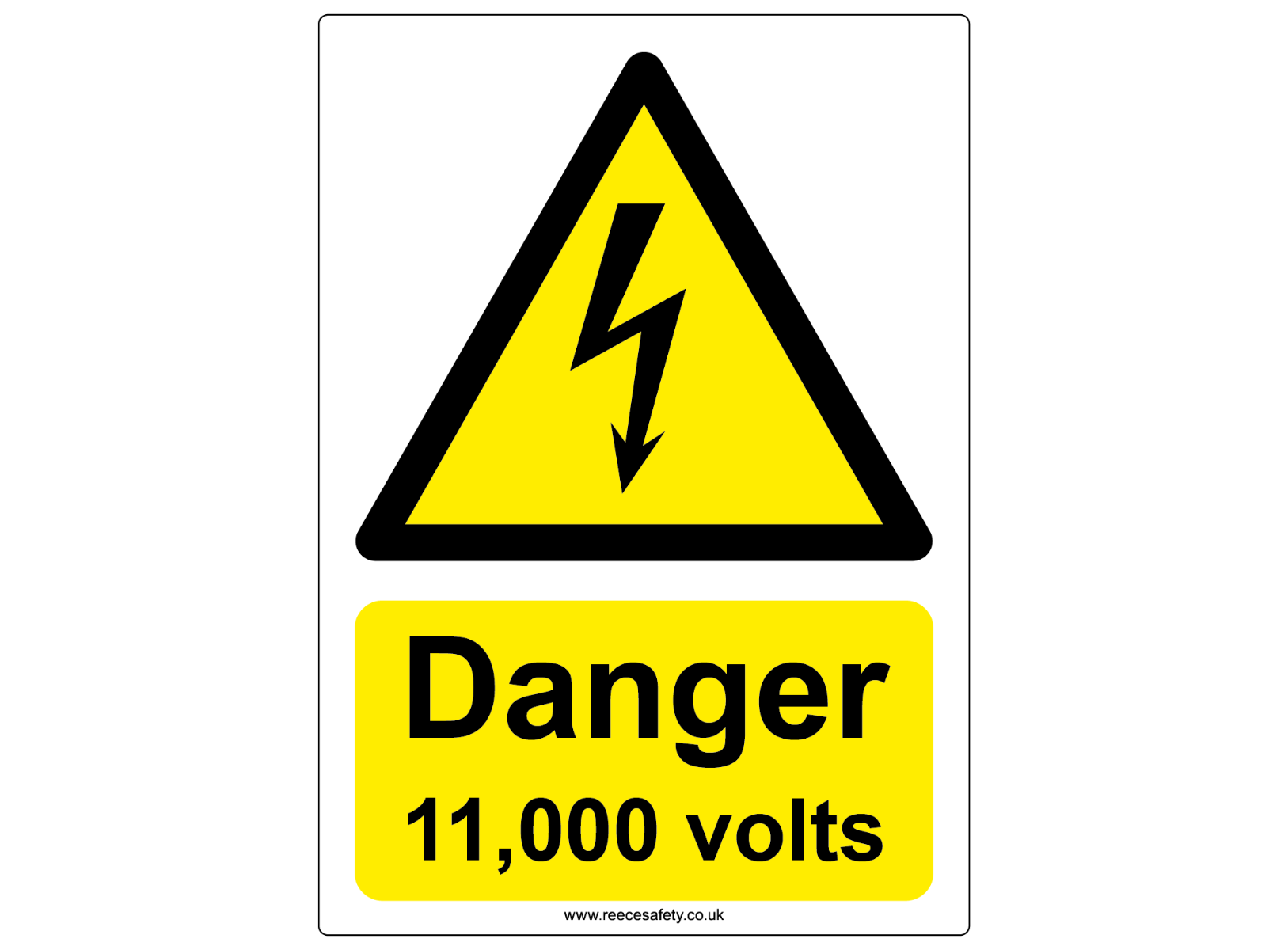 "Danger, 11,000 volts" Safety Sign | Reece Safety