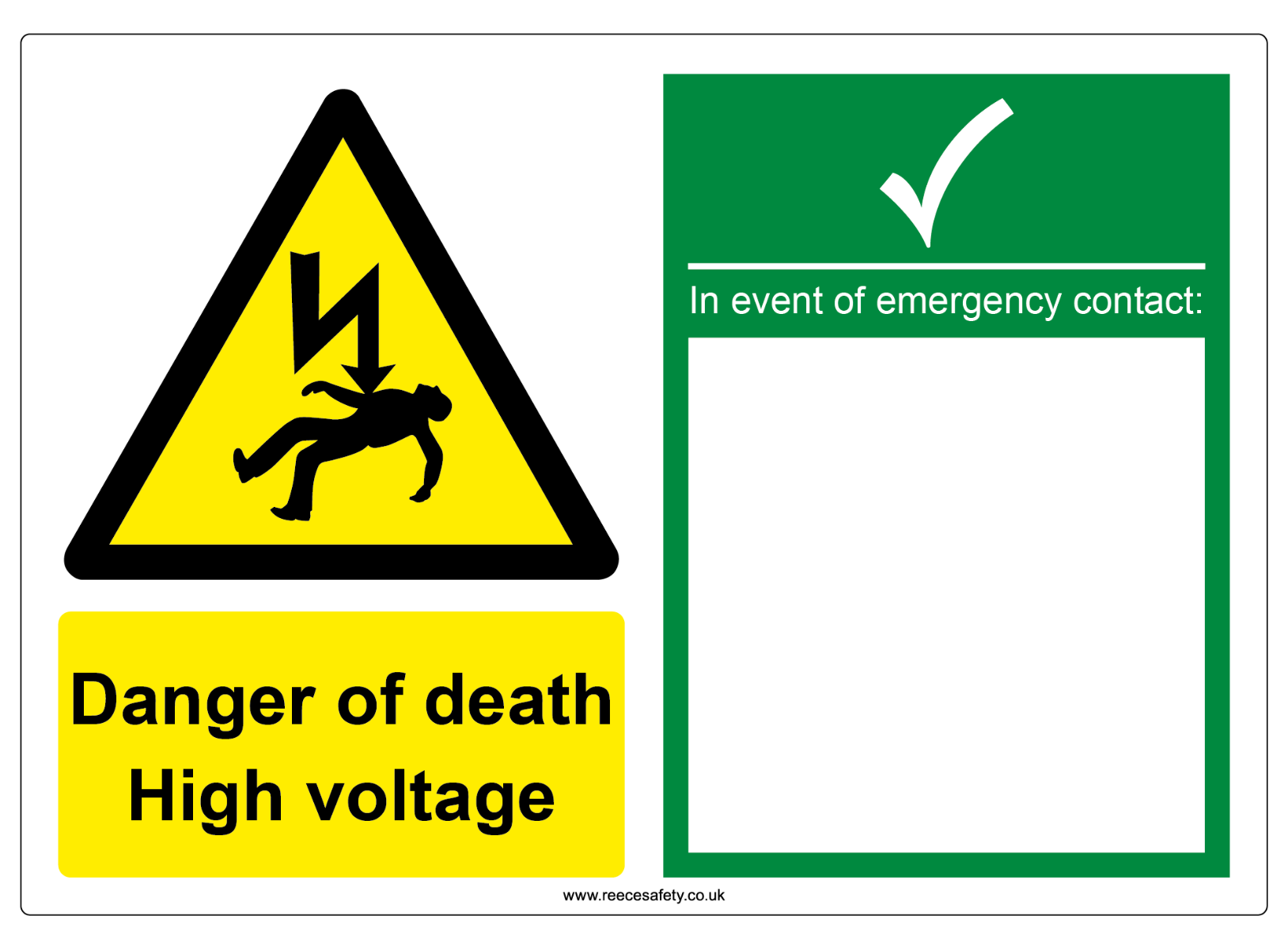 "Danger of death" Safety Sign | Reece Safety