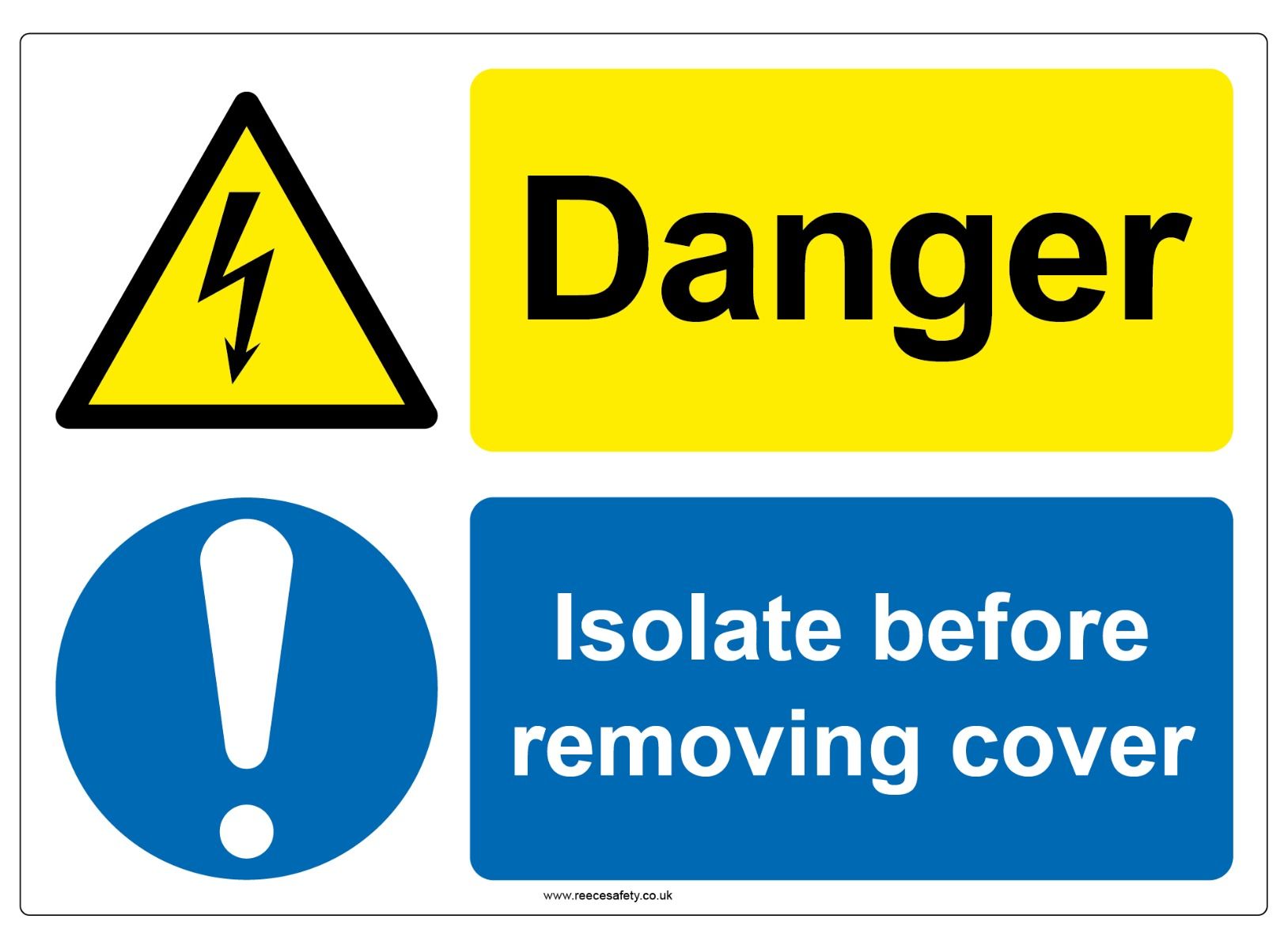"Isolate before removing cover" Safety Sign | Reece Safety